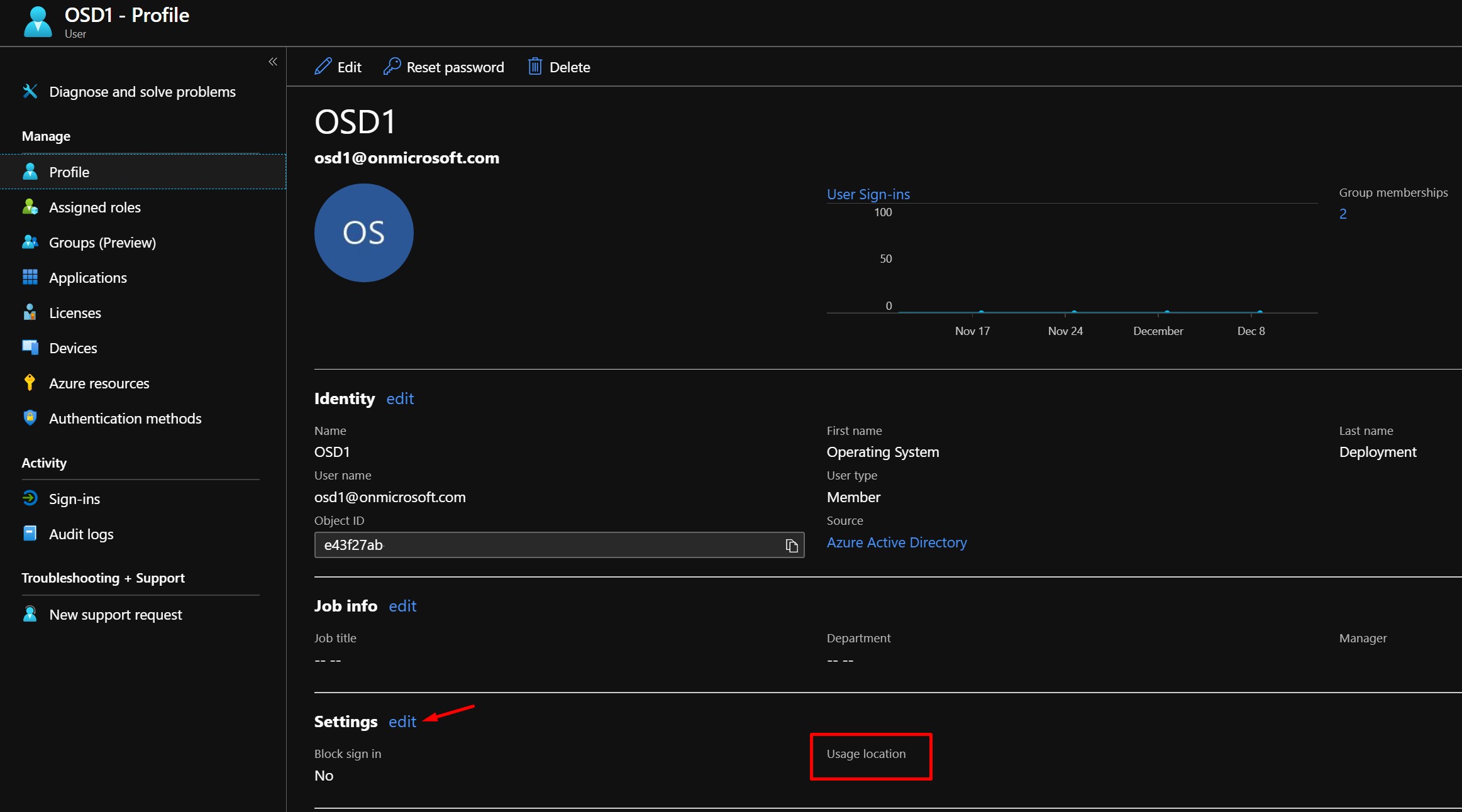 Azure Licensing Error “License cannot be assigned to a user without a usage location specified ...